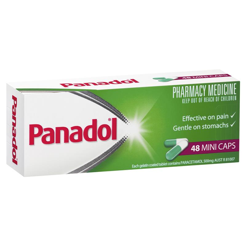 Panadol Mini Caps 10, 48 & 96 - Adore Pharmacy