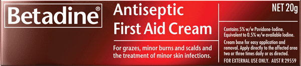 Betadine Antiseptic First Aid Cream 20g - Adore Pharmacy