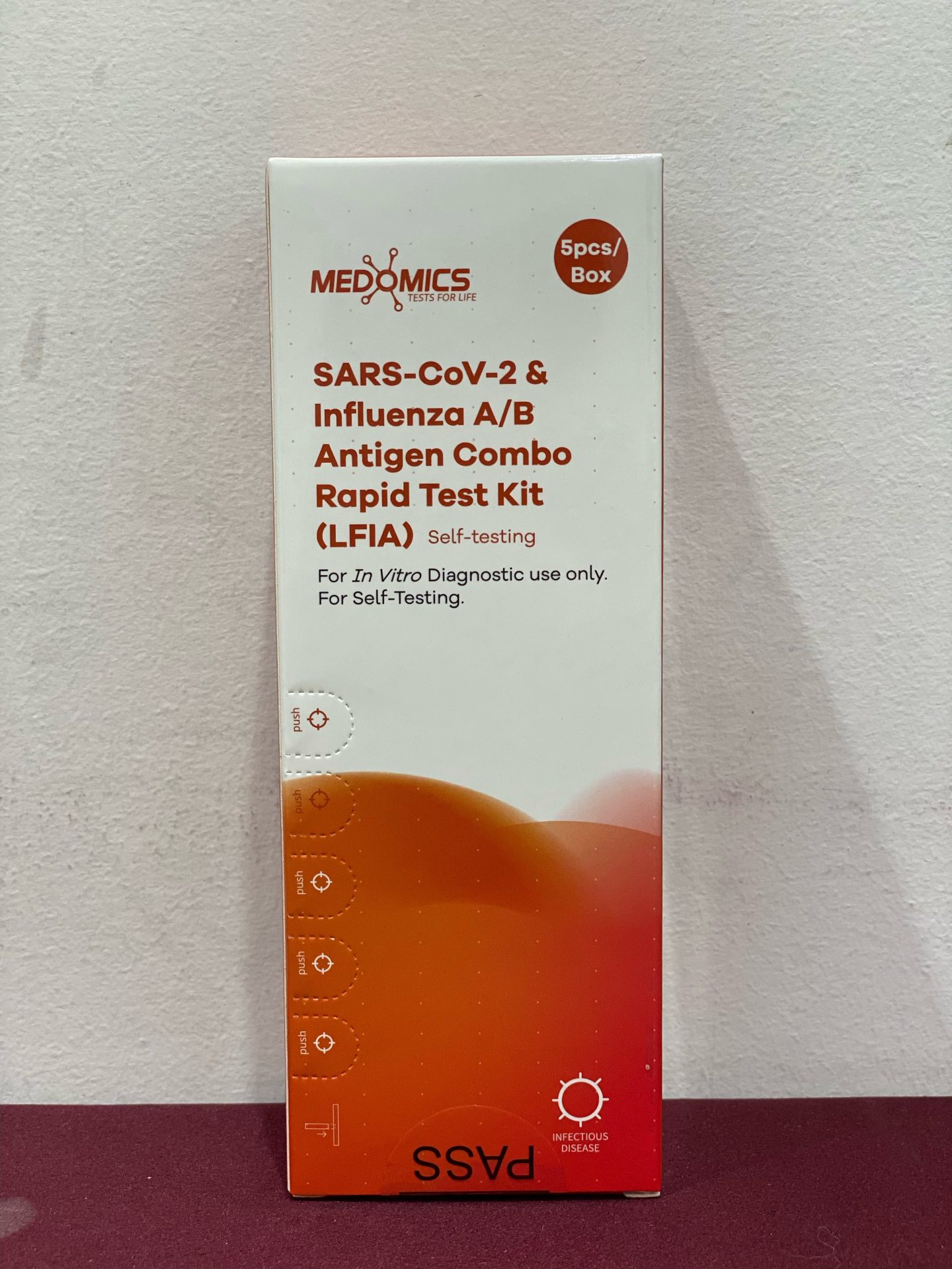 Medomics SARS-Cov-2 & A/B Antigen Rapid Test Kit (LFIA) 5 pk Adore Pharmacy